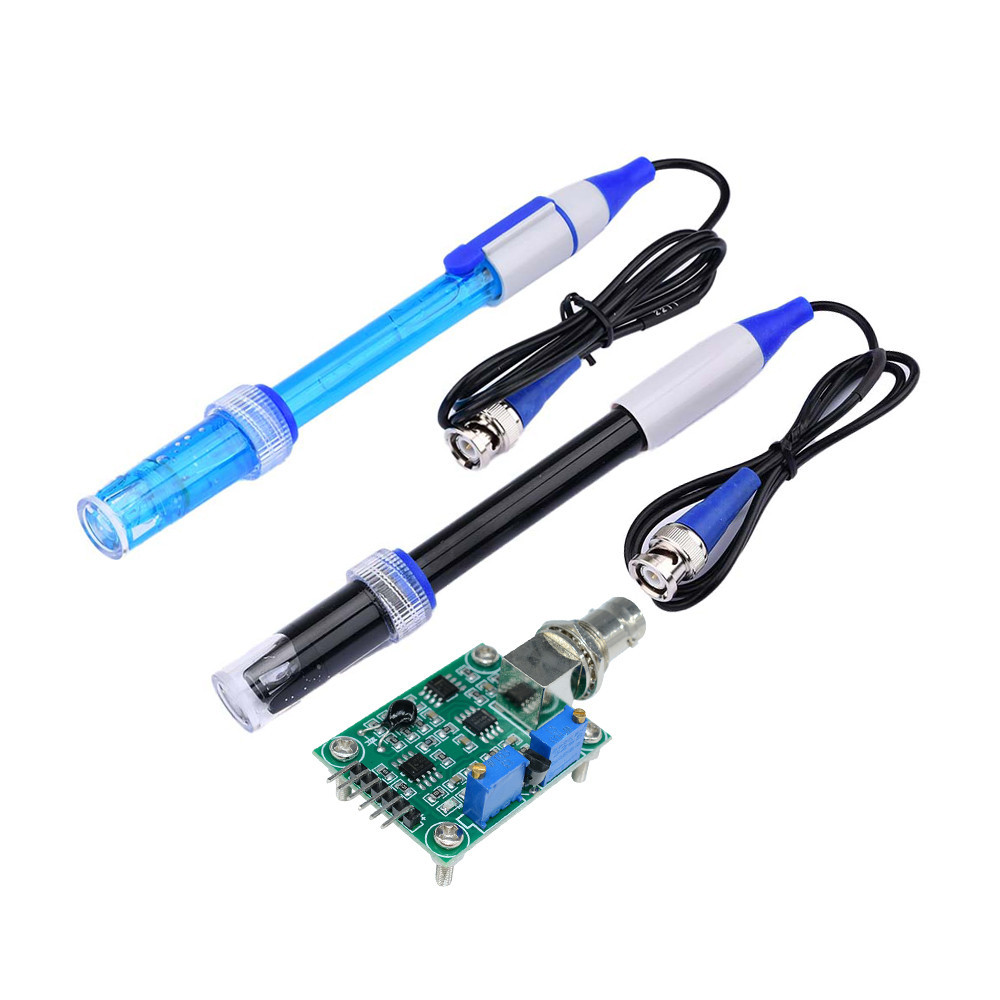 Liquid PH Value Detection Sensor Module Monitoring Control Board BNC PH Electrode Probe For ...