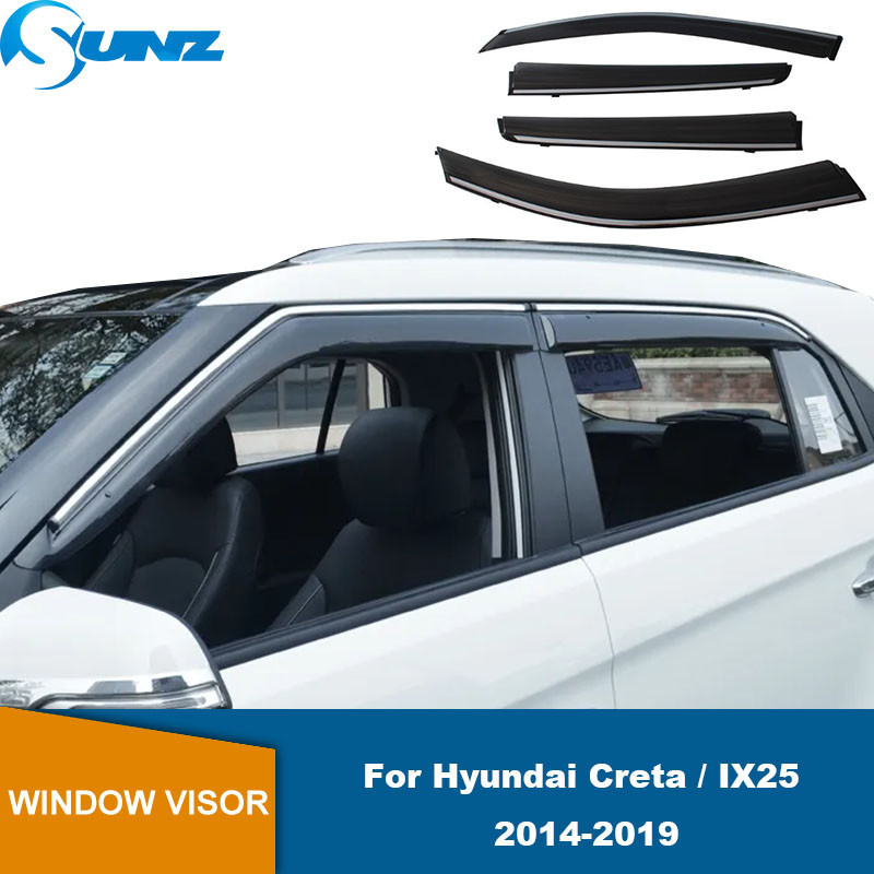 웃Side Wind Deflectors For Hyundai Creta / IX25 2014 2015 2016 2017 2018 2019 Car Window Visor Rv ...