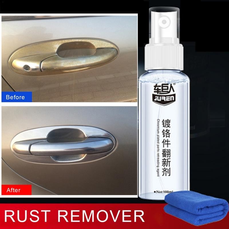 웃100ml Car Rust Remover Liquid Spray Remove Atomization Oxidation Rust Metal Chrome Paint Cleani ...