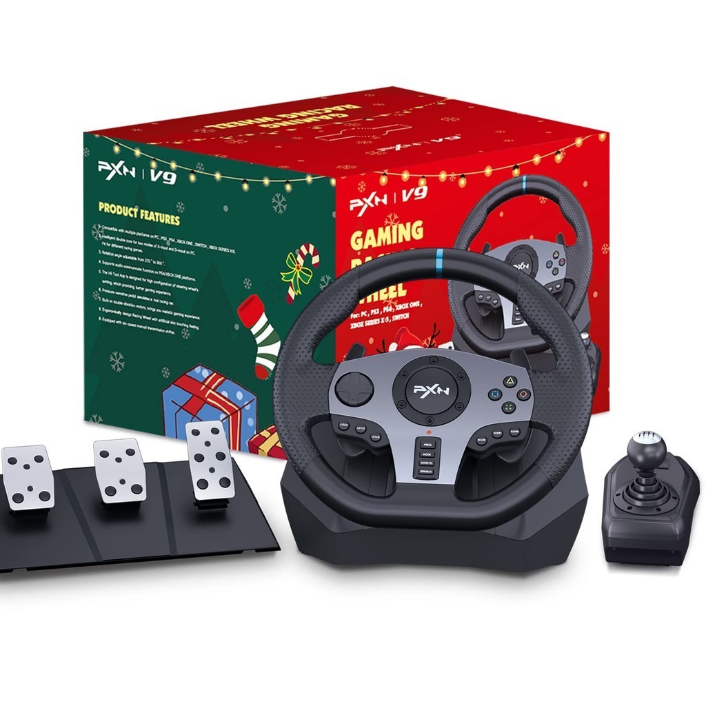 ۩PXN v9 PC Gaming Steering Wheels pedals Racing car game Driving Wheel ...