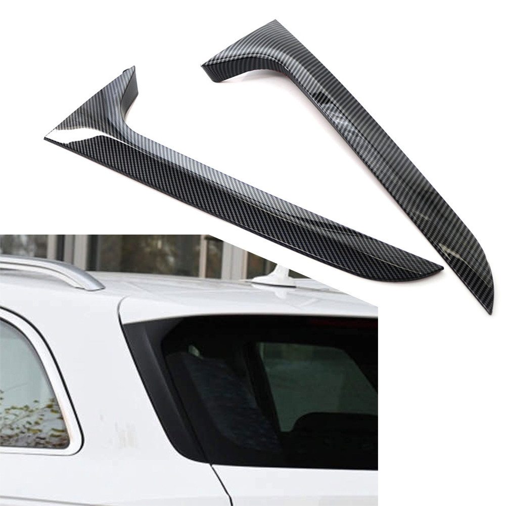 Car Rear Window Side Spoiler Canard Splitter Carbon Fiber ABS Trim For ...