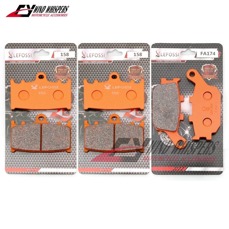 ☾Motorcycle Front Rear Brake Pads For Kawasaki KLZ 1000 Versys 1000 ...