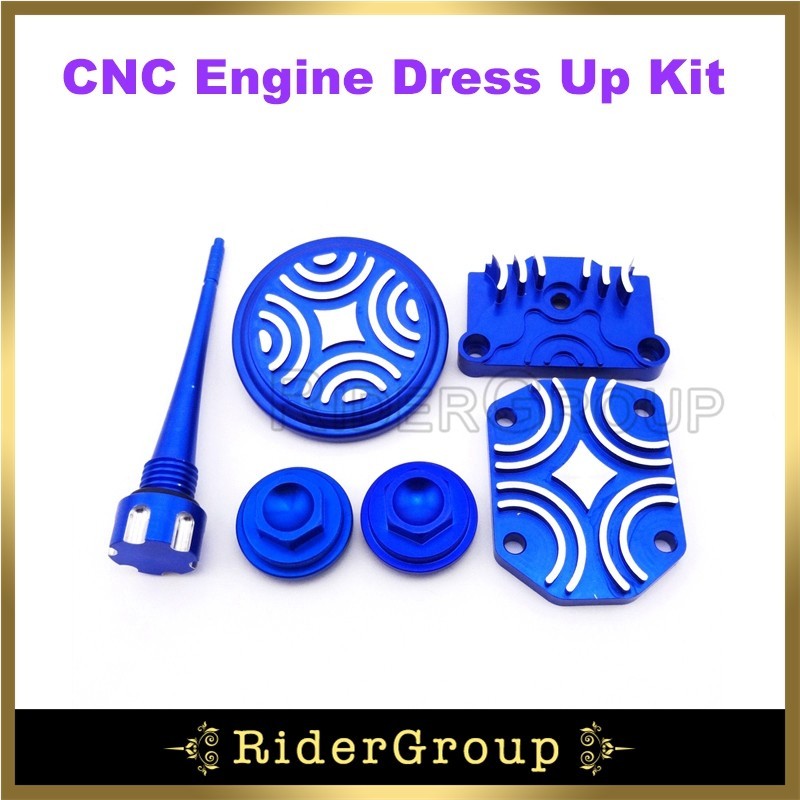 Blue CNC Engine Dress Up Kit For Chinese Made 50cc-125cc Pit Dirt Motor ...