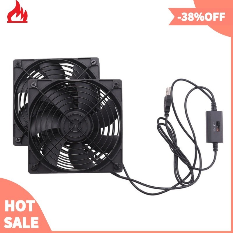 120Mm 5V USB Powered PC Router Fans With Speed Controller High Airflow ...