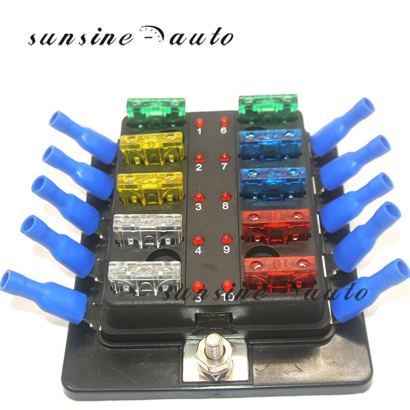 12V 32V Standard ATO ATC Fuse Box Holder With LED Indicator Light 4way ...