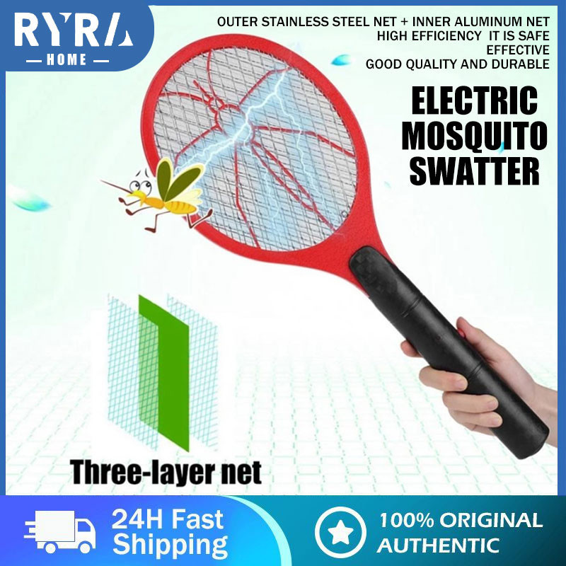 Electric Mosquito Racket Killer Electric Fly Insect Zapper Bat Handheld ...