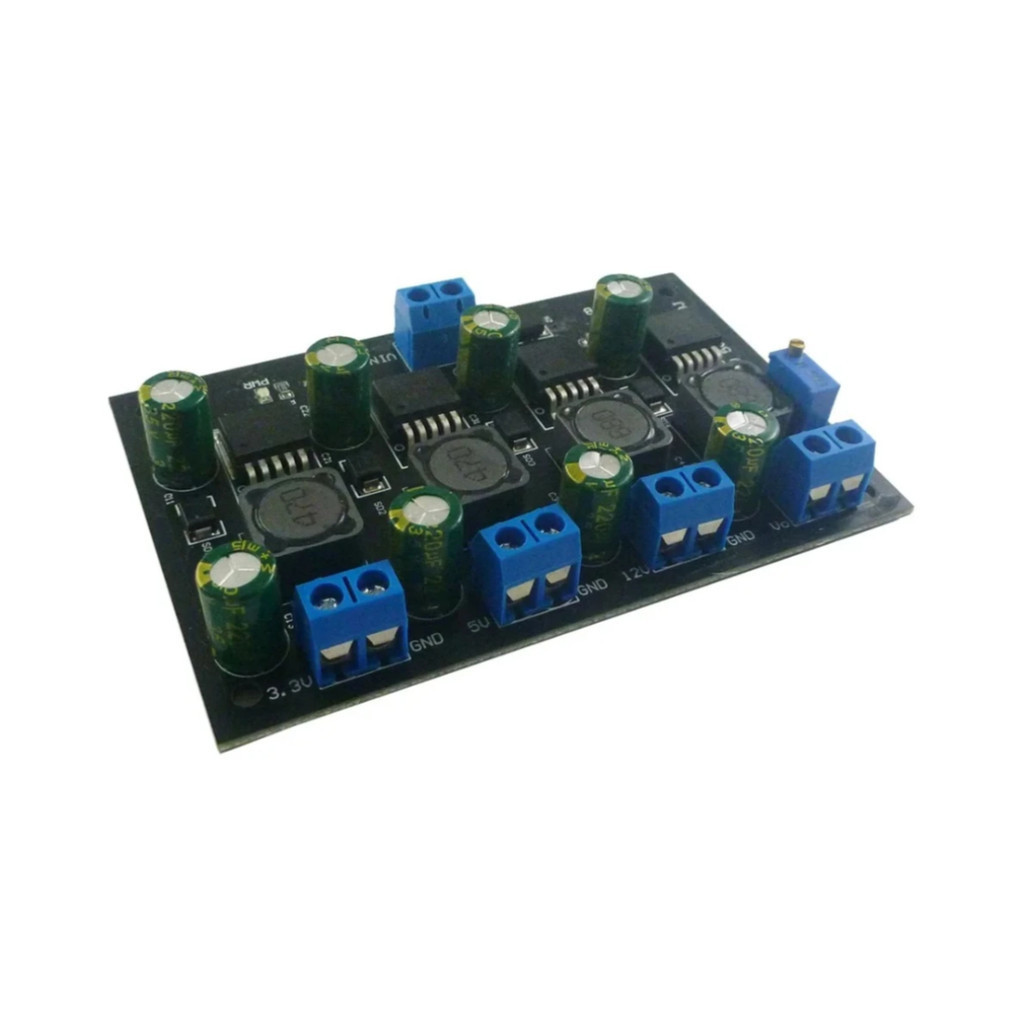 ☝3A 4Ch DIN Rail Case Multiple Step-Down Buck Power Supply Module 3.3V ...