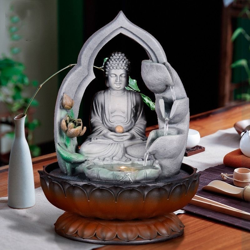 Buddha Statue Fountain Indoor Air Humidifie Waterfall Fountain Office ...