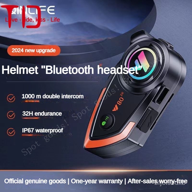 2024 New Intercom Helmet Bluetooth Headset Ultra-Long Life Battery ...