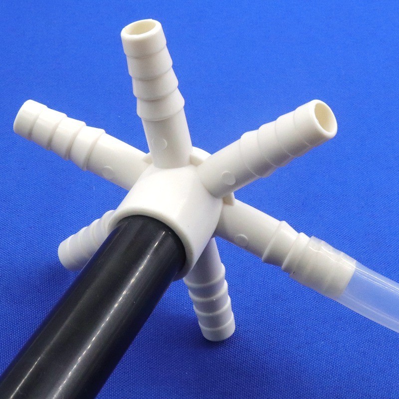 ~2pcs 20mm-10mm PVC 6-Ways Barbed Connectors Breeding Equipment ...