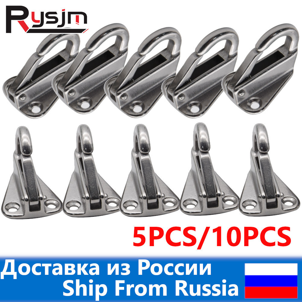 ۩10/5PCS 316 Stainless Steel Fender Hook Spring Hook Snap Attach Rope ...