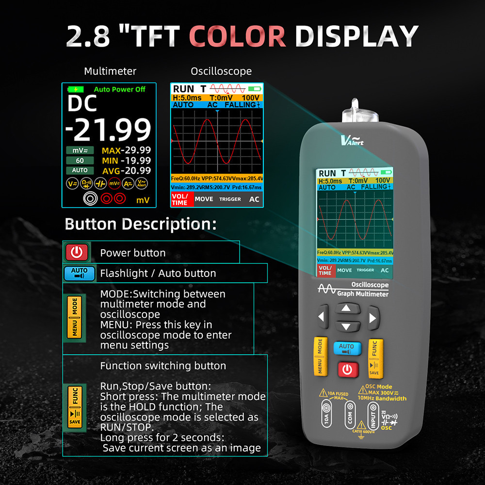 3 in 1 electromotion measuring instrument Multimeter /oscilloscope ...