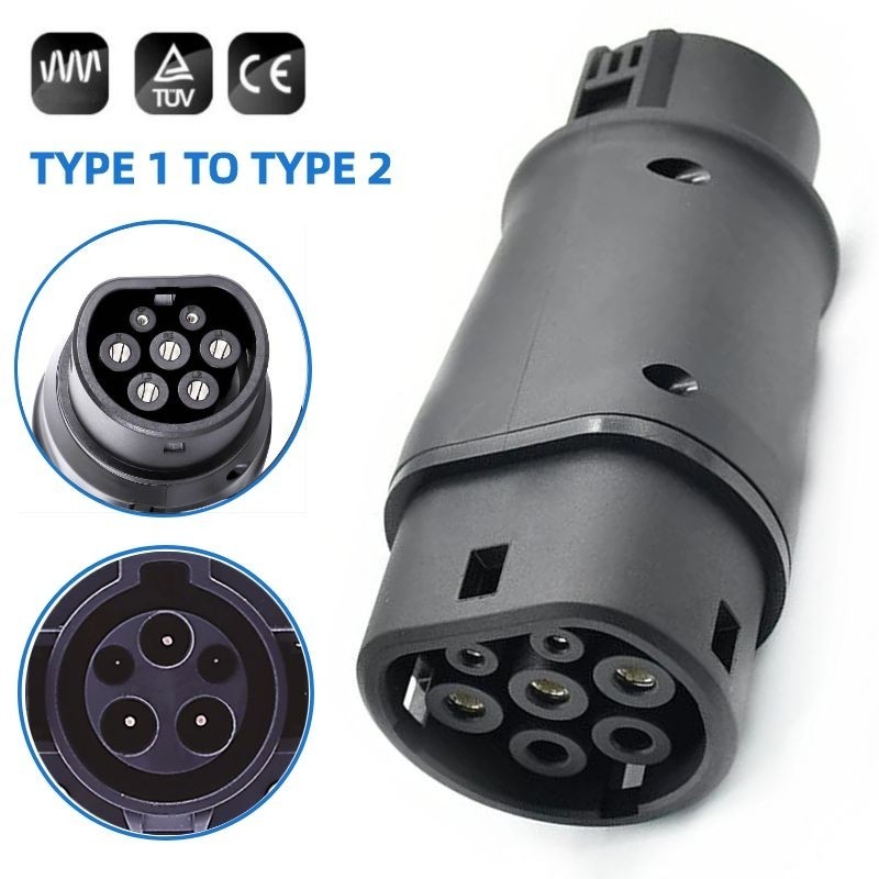 ♡EV Charger Connector Type 1 to Type 2 Adapter Electric Vehicle ...