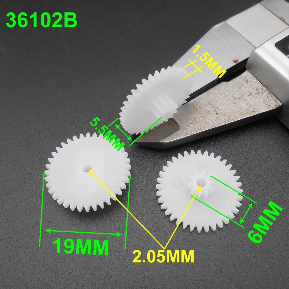 ♨1000PCS 0.5 Modulus 0.5M Double Gear Reduction Bilayer Gears 36 Teeth ...
