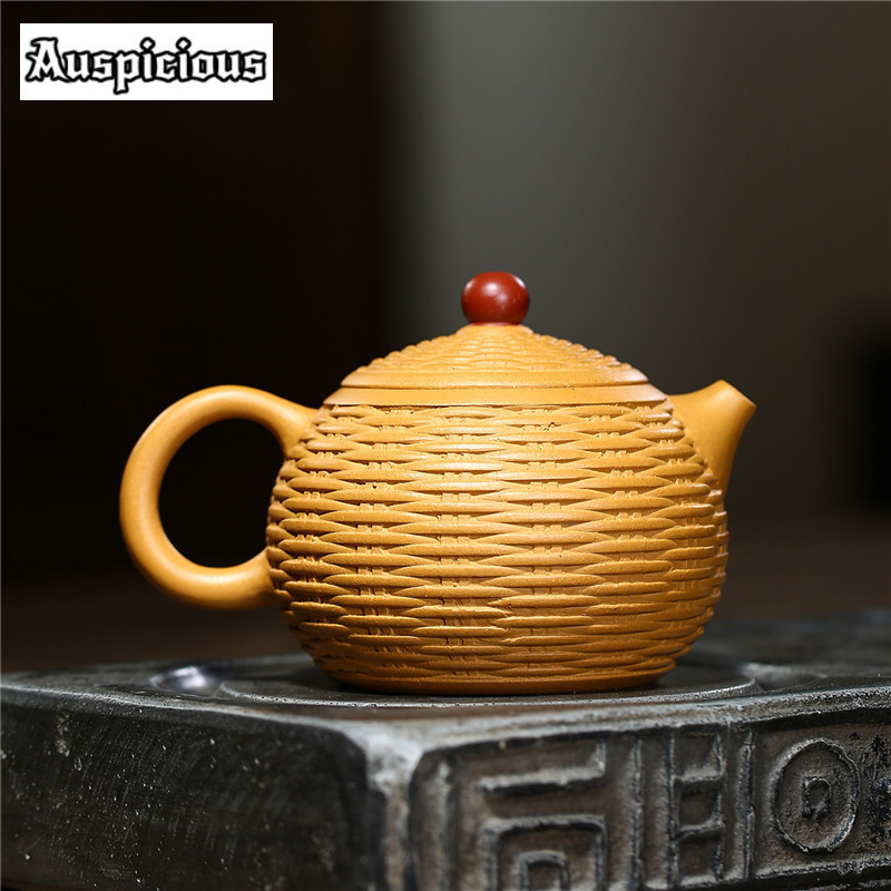 ⚔260ml Boutique Yixing Purple Clay Tea Pots Raw Ore Section Mud Xishi ...