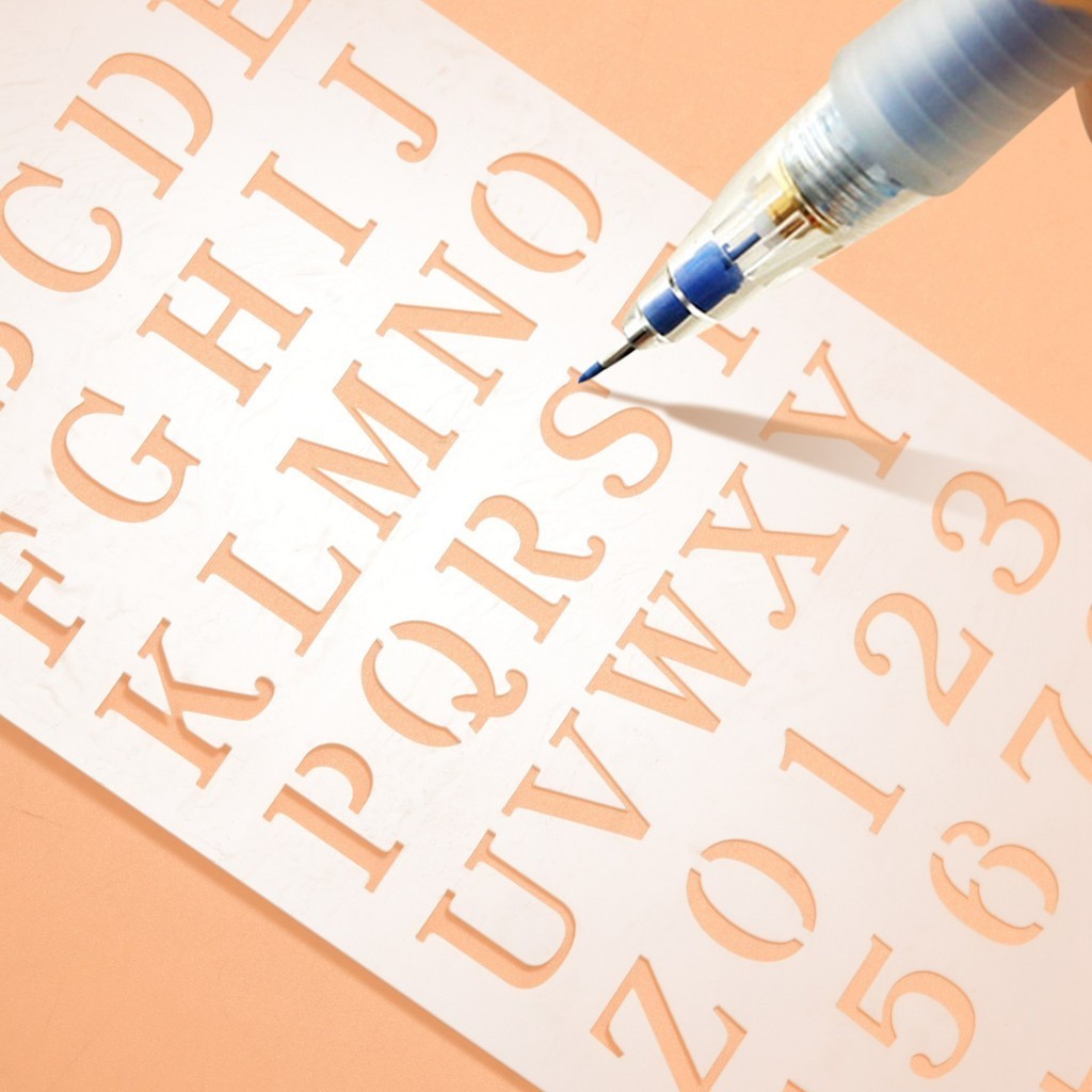 -12 Pcs Alphabet Stencils Reusable Letter Painting Stencils Plastic DIY ...