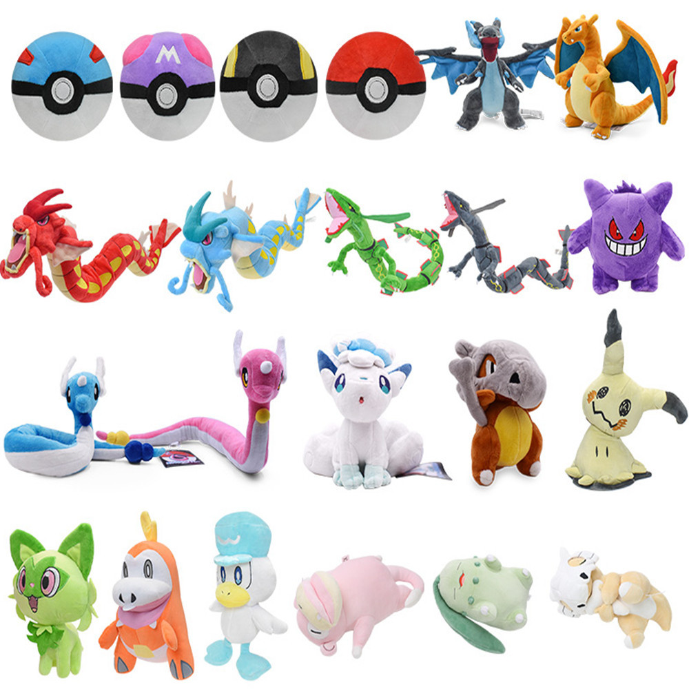 Pokemon Peluche Toy Poke Ball Gengar Cubone Mimikyu Rayquaza Gyarados ...