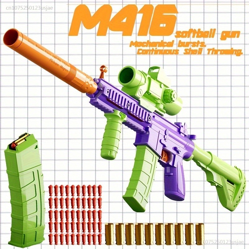 2024 New M4A1 Carrot-colored Soft Bullet Gun Toy Gun M4 Assembled ...