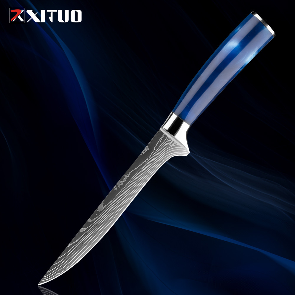 XITUO 6 Inch Boning Knife, Flexible Curved Blade Processing Knife ...