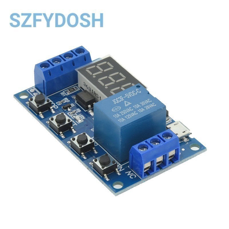 1 Channel 5V Relay 6-30V Relay Module OFF/ON Switch Trigger Time Delay Circuit Timer Cycle 999 ...