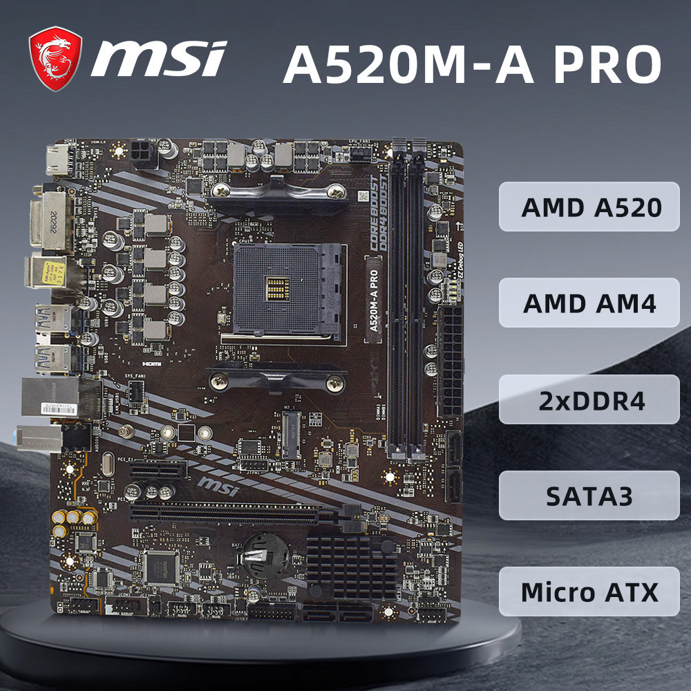 MSI A520M-A PRO Motherboard Supports AMD Ryzen 9 5950X 5900X Ryzen 7 ...