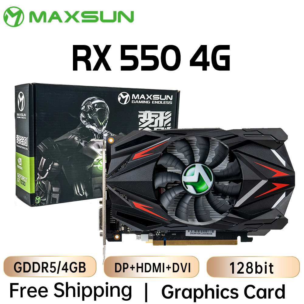 ღMAXSUN AMD GPU Radeon RX 550 Transformers 4G GDDR5 14nm Computer PC ...