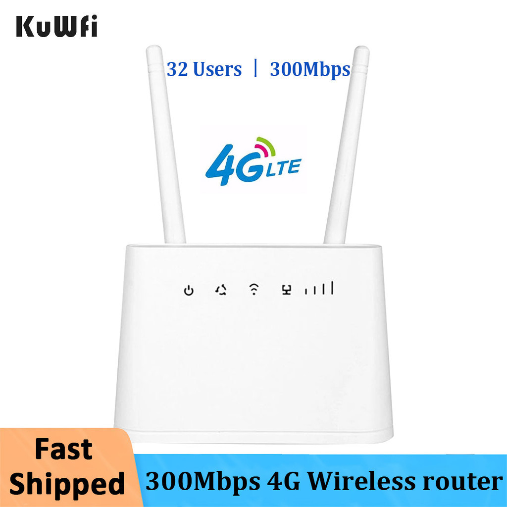 ~KuWFi 300Mbps Wifi Router 4G LTE CPE Router with SIM Card Slot ...