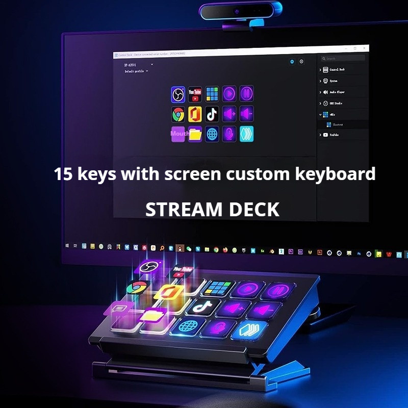 ATTACK SHARK Stream Deck All in One LCD Custom Macro Keyboard for ...
