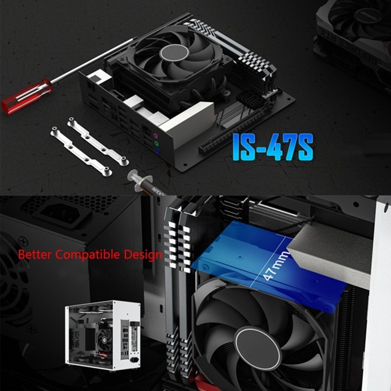 웃1 Pc IS-47S CPU Cooler Quiet PWM Cooling Fan 4 Copper Heatpipes Ultra ...