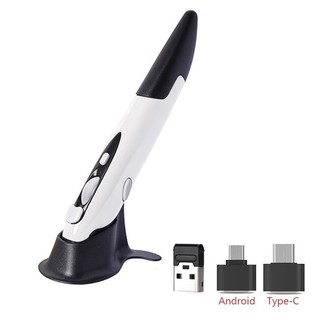 ⚜UTHAI New 2.4G Wireless Mouse Pen Personality Creative Vertical Pen ...