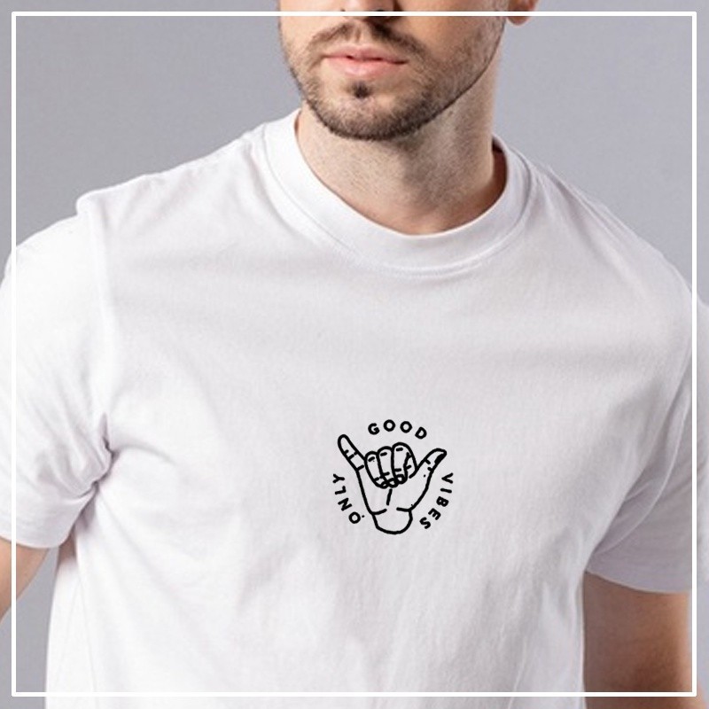 DK Multimedia - ONLY GOOD VIBES SHIRT [mid] | UNISEX SHIRT | STATEMENT SHIRT | MINIMALIST ...