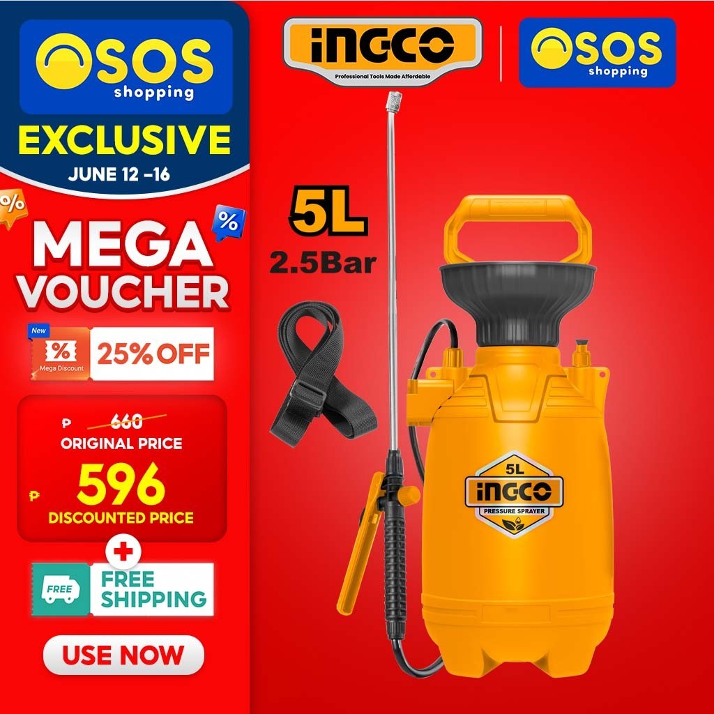 Ingco HSPP3051 | HSPP30502 5L Pressure Hand Pump Misting Sprayer •OSOS ...