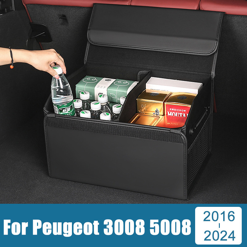 ️For Peugeot 3008 5008 GT Hybrid 2016 2017 2018 2019 2020 2021 2022 2023 2024 Car Trunk Storage ...