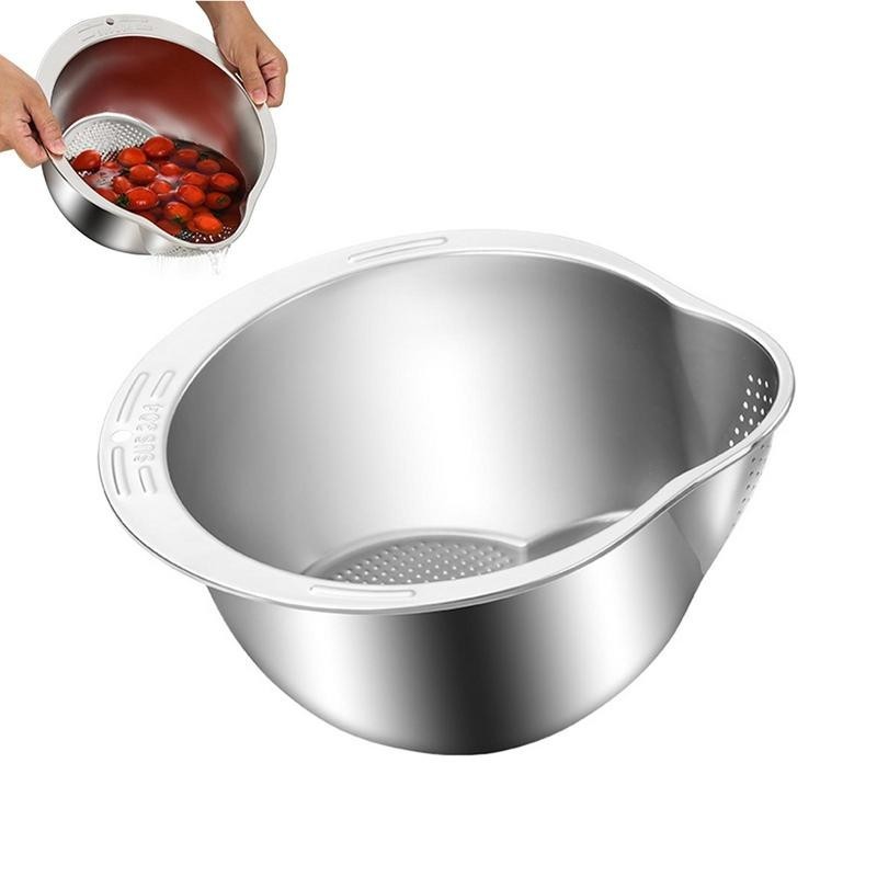 ๑Rice Cleaner Strainer Rice Washing Filter Strainer Basket Stainless ...