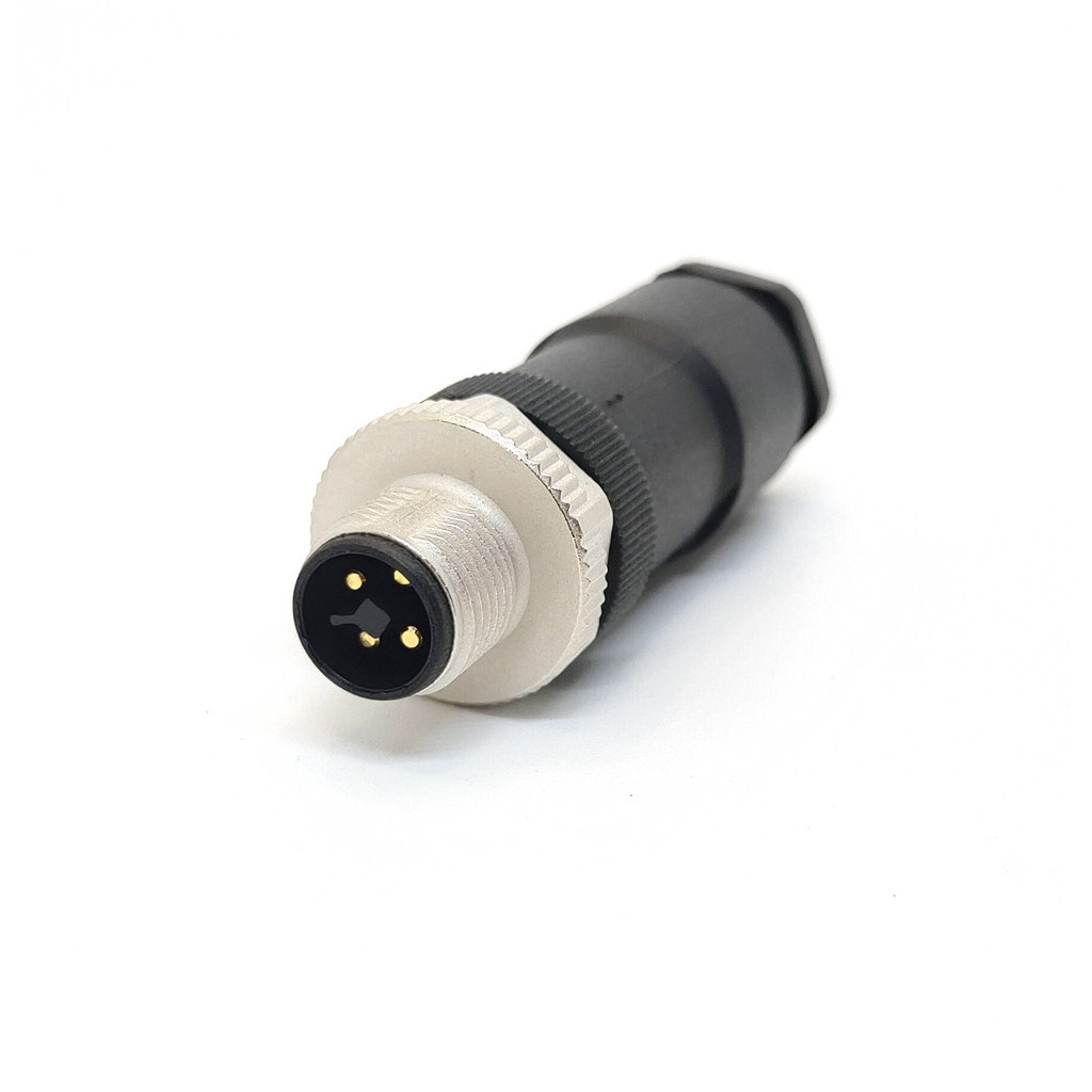 Smart M12 T-code 60V AC/DC power 4pin male round plug connector ...