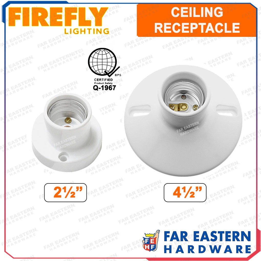 FIREFLY Ceiling Receptacle Electrical Rubber Socket | Pull Chain E27 2 ...