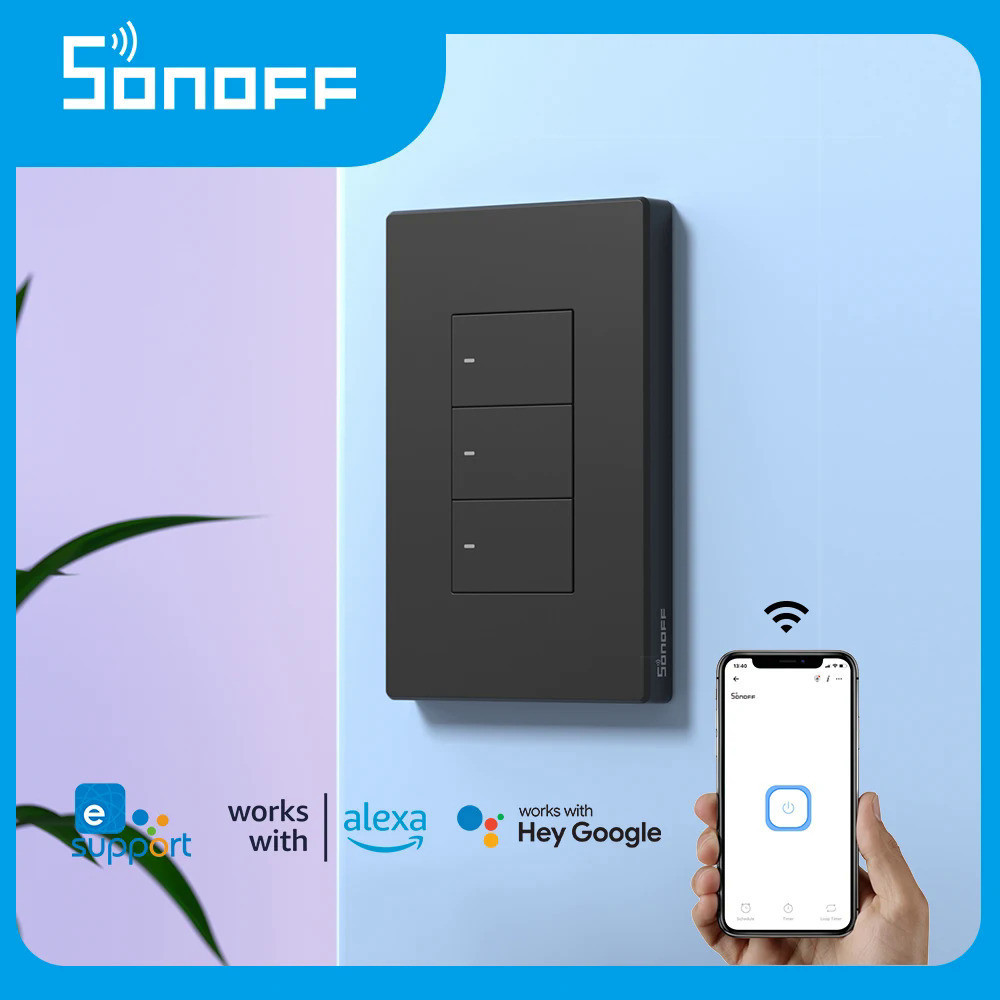 SONOFF M5 SwitchMan Smart Wall Switch 120 US Type 1/2/3 Gang Mechanical ...