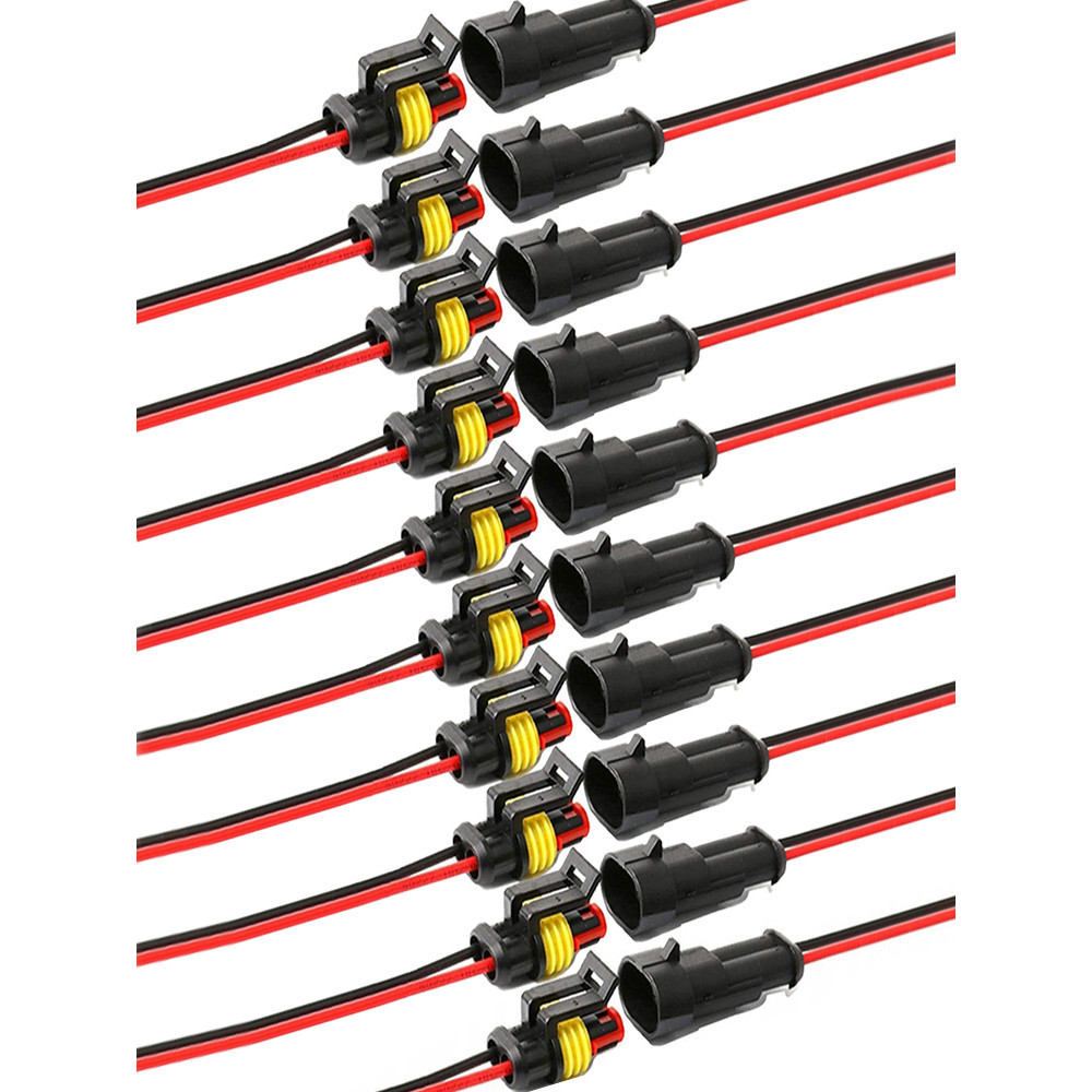 ♚10x Waterproof Electrical Wire Connector Plug Cable Superseal Amp/Tyco ...