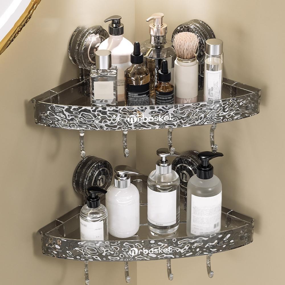 ★Bathroom Shelf Corner Shower Shelf No Drill Suction Wall Mounted ...