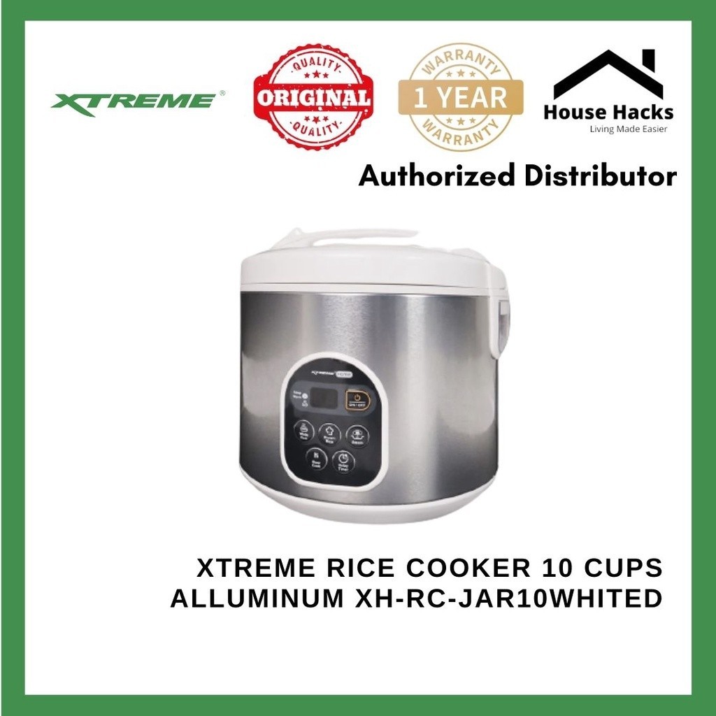 Xtreme Rice Cooker 10 Cups Aluminum XH-RC-JAR10WHITED (House Hacks ...