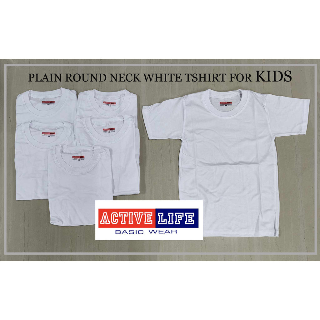 ACTIVE LIFE KIDS White Tshirt | Shopee Philippines