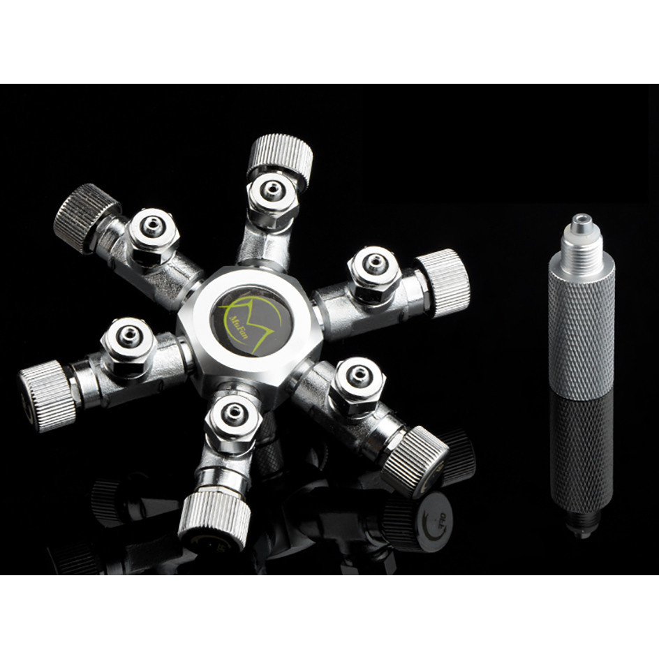 ⚔Aquarium DIY co2 Splitter Regulator Valve Distributor with Multi Way Outlets Aluminum Alloy fod ...