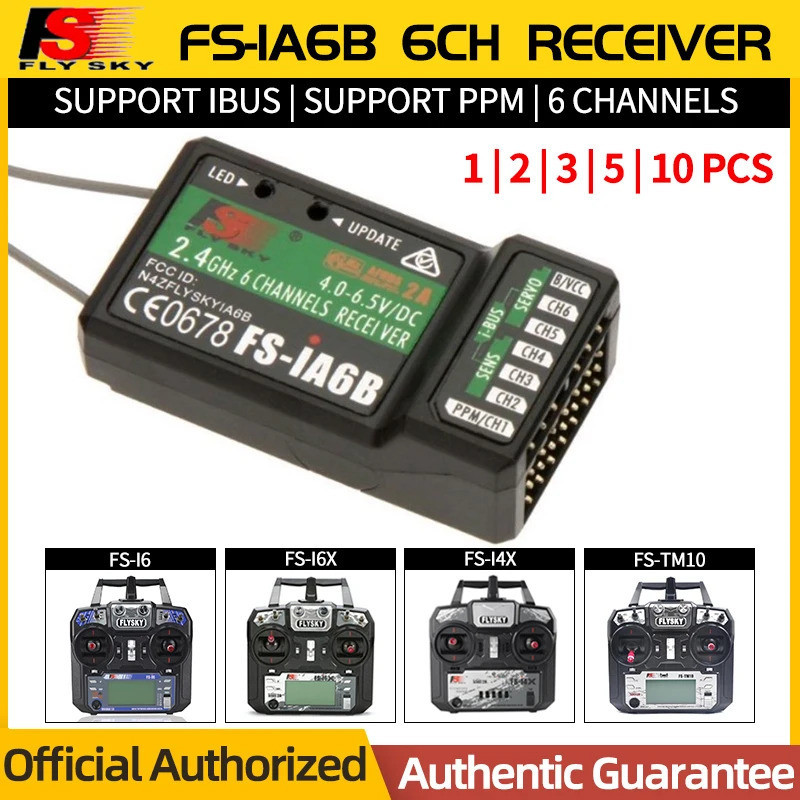 FLYSKY IA6B FS-I6AB Receiver 2.4G 6CH PPM Output Remote Control RX With ...