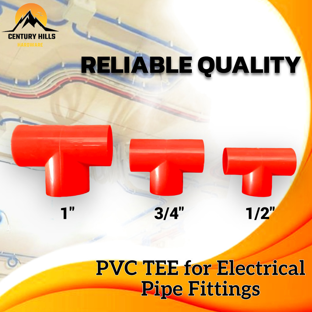 PVC Fittings Orange Pipe Electrical TEE 1/2 - 1 | Shopee Philippines