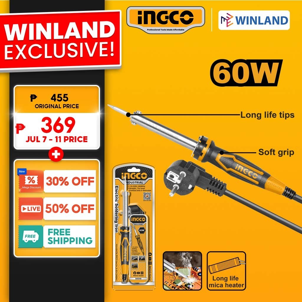 Ingco by Winland Industrial Grade Electric Soldering Iron 60W SI0268 ...