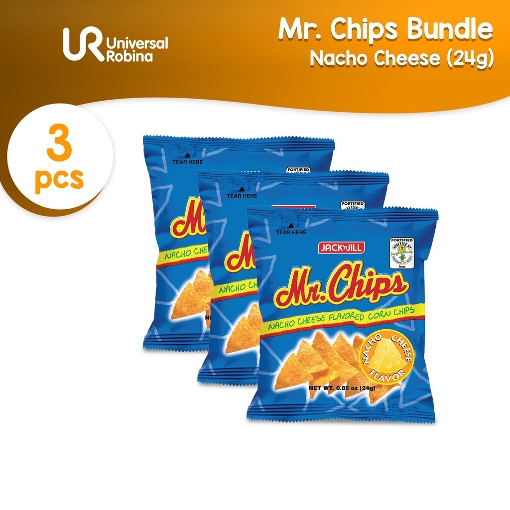Mr. Chips Nacho Cheese Flavored Corn Chips 24g - 3 packs | Shopee ...