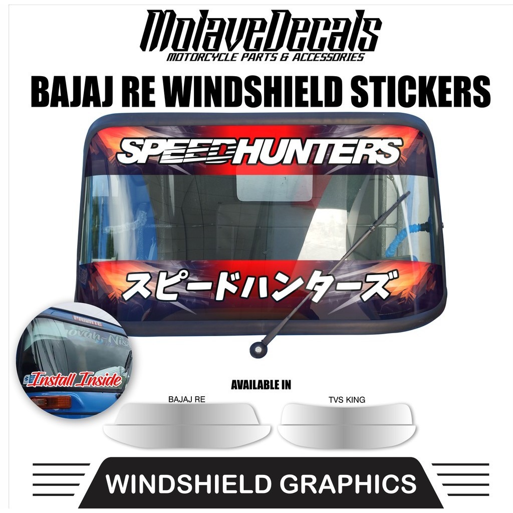 BAJAJ RE WINDSHIELD GRAPHICS SPEEDHUNTERS | Shopee Philippines