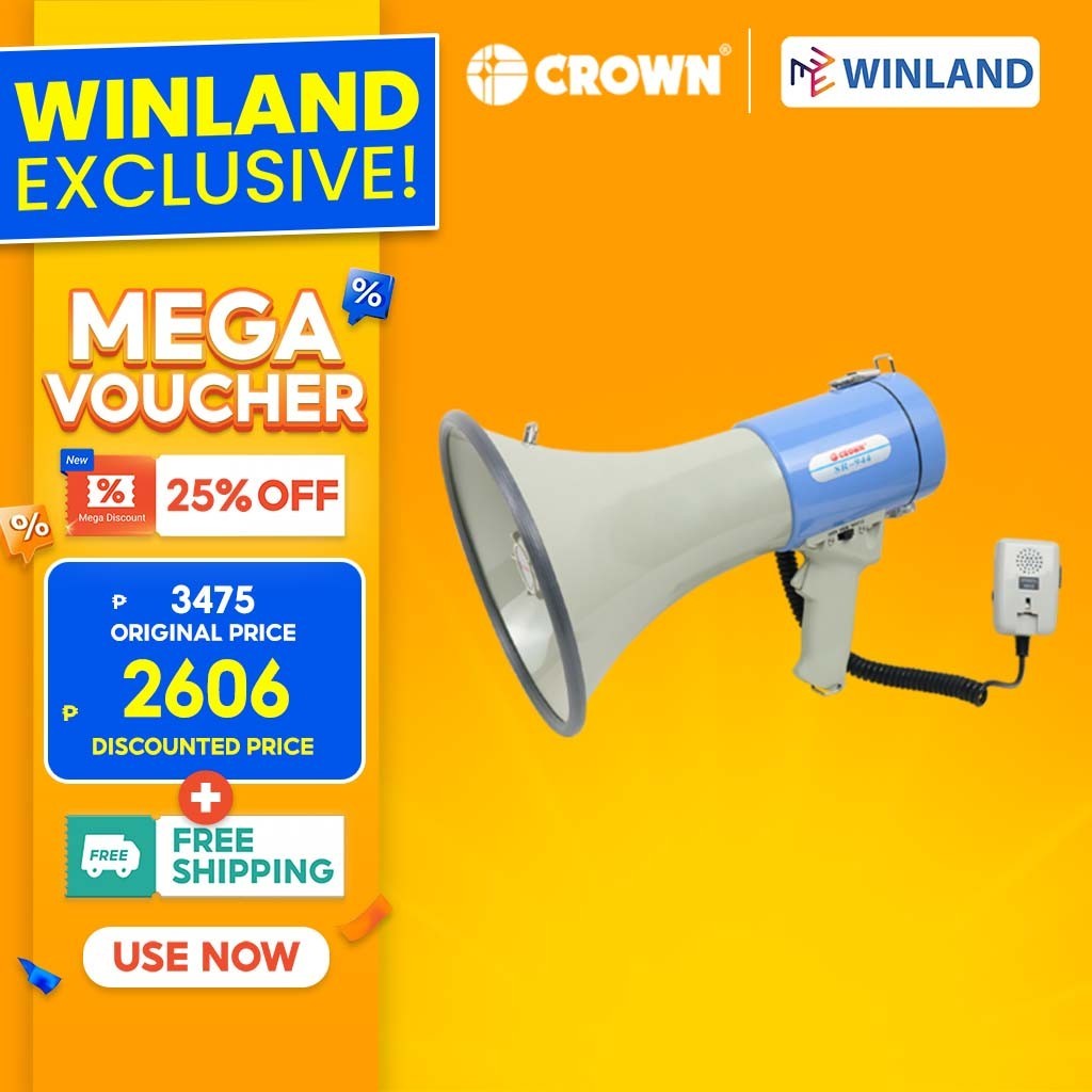 Crown by Winland Handy Rechargeable Megaphone w/ Siren / Whistle ...