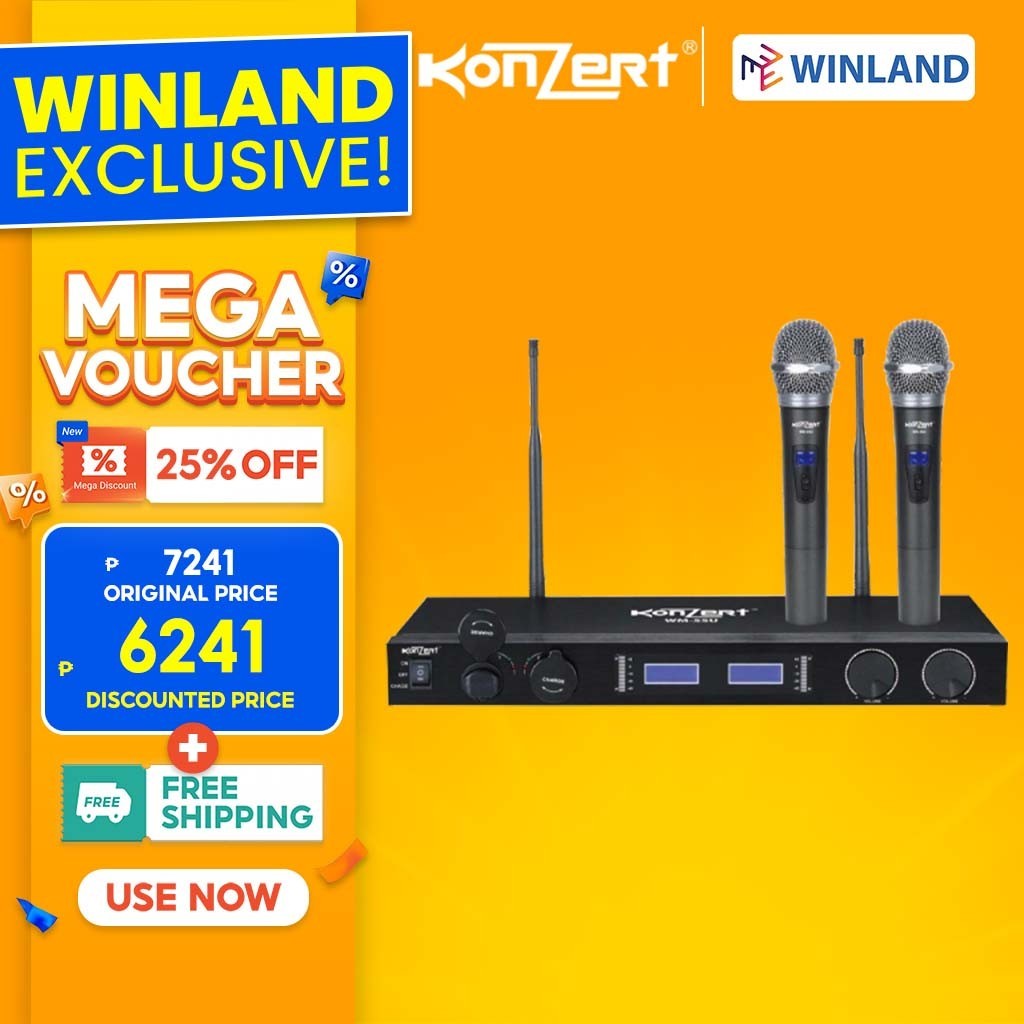 Konzert by Winland WM-55U Dual Channel UHF Wireless Microphone Mic ...