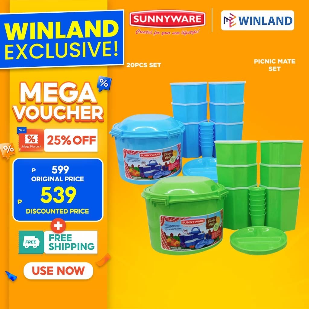 Sunnyware by Winland Stackable Picnic Mate Set - Deluxe (20pcs) 9822-A ...